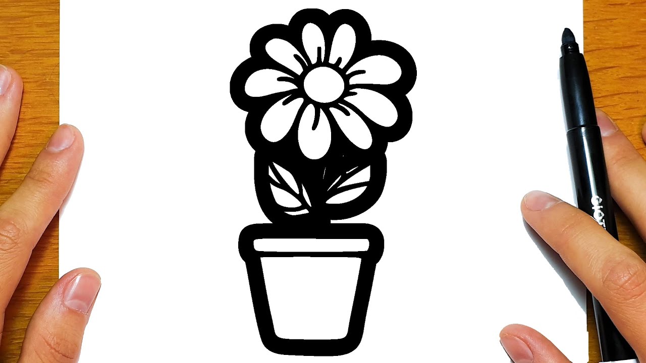 COMMENT DESSINER UN POT DE FLEURS | Dessins faciles - YouTube