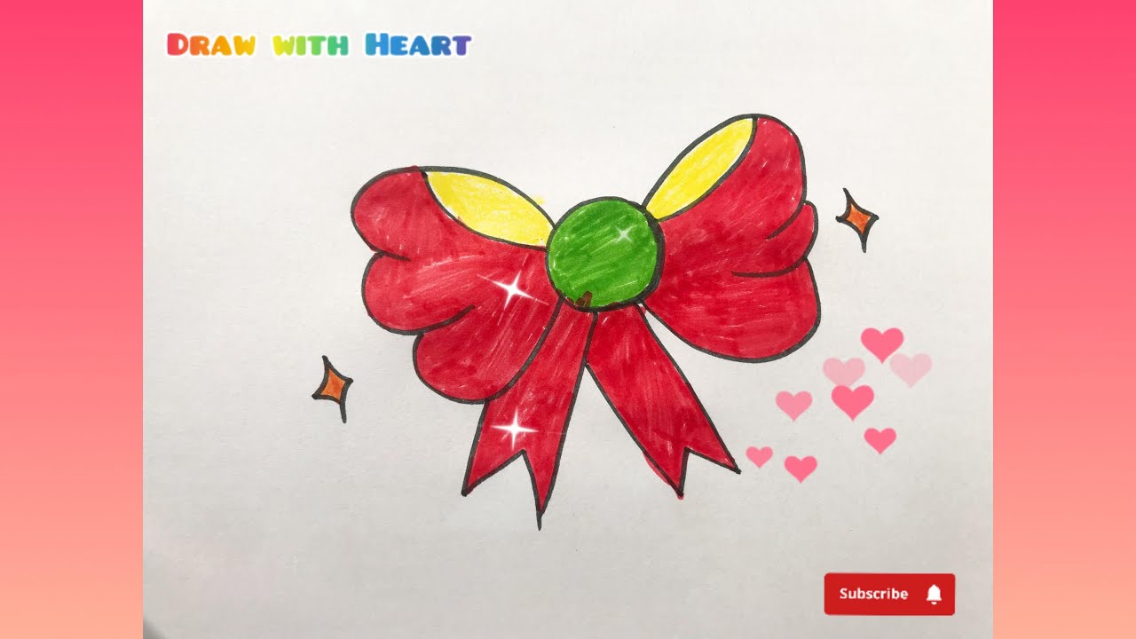 How To Draw A Cute Bow Step By Step| Bow Drawing Easy| Draw Ribbon Bow ...