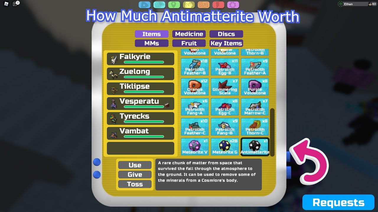 What Does Antimatterite Worth (Loomian Legacy) ROBLOX - YouTube