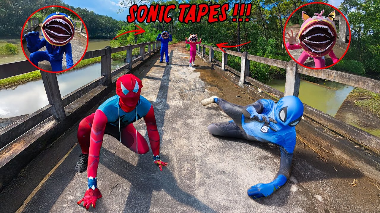 Sonic & Amy Vs 4 Spider Man Bros In The Wild River ( Run To Live POV ) - YouTube