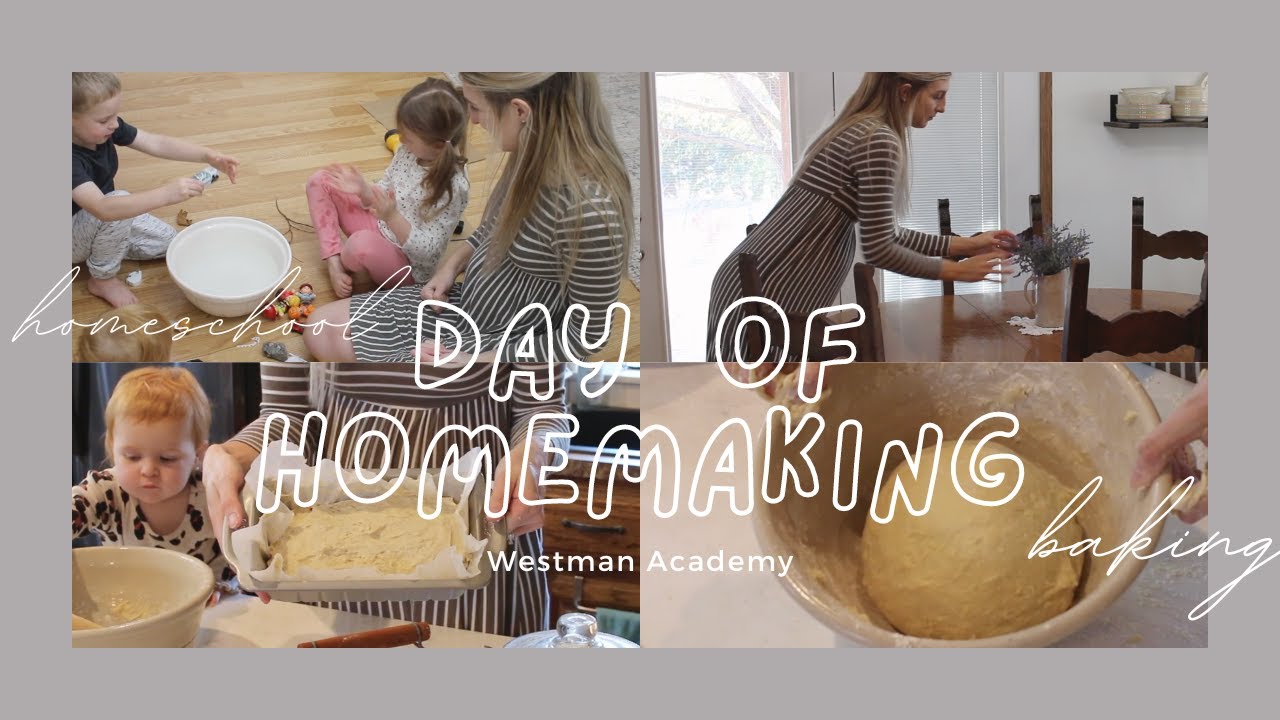 Day of Homemaking I Bake, Cook, Homeschool - YouTube