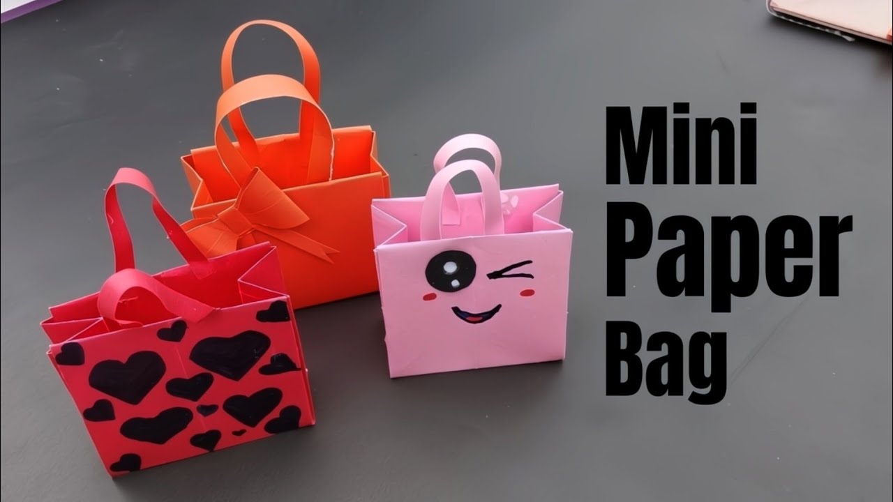 mini bag / how to make mini bag with paper/ origami/ origami bag/ bags ...