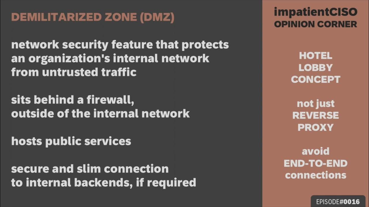 impatientCISO Episode0016 - Demilitarized Zone (DMZ) - YouTube