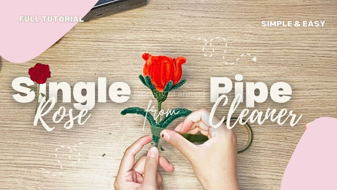 SINGLE ROSE FROM PIPE CLEANER🌹 - YouTube
