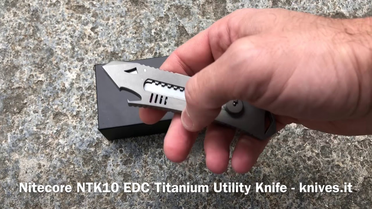 Nitecore NTK10 EDC Titanium Utility Knife cutter - knives.it - YouTube