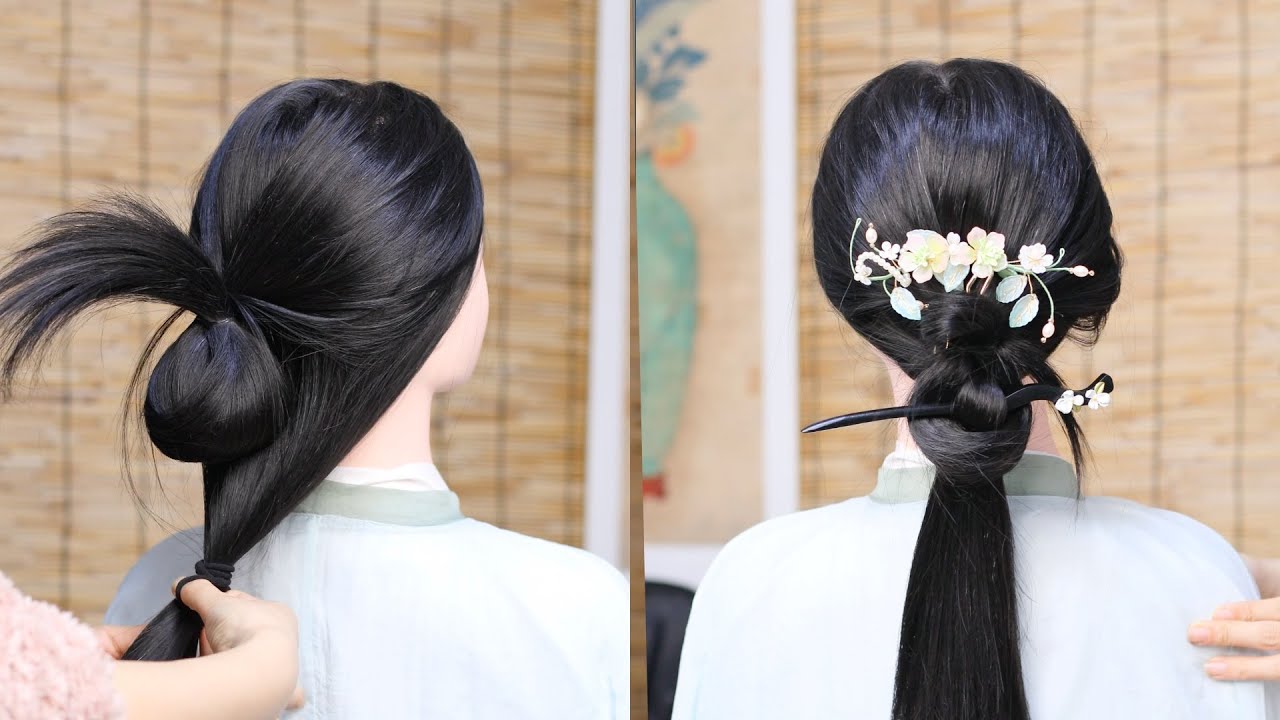Easy Half Up Half Down Hair Stick Hairstyle How to use a hair stick ...