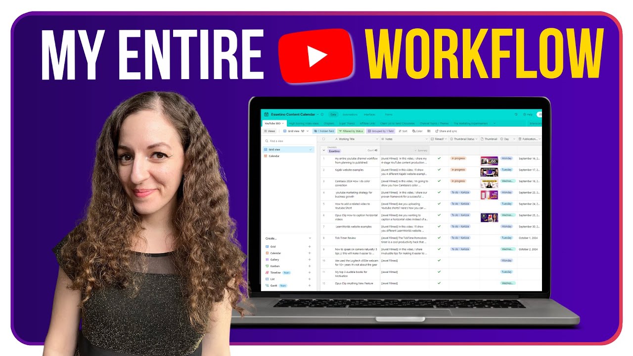 My Entire YouTube Channel Workflow from Batch Planning to Scheduling ...