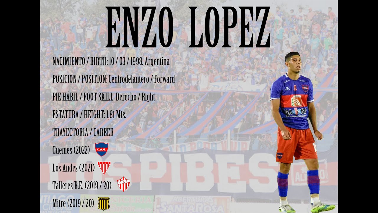 Enzo López - Delantero / Forward (2022 - Güemes) - YouTube