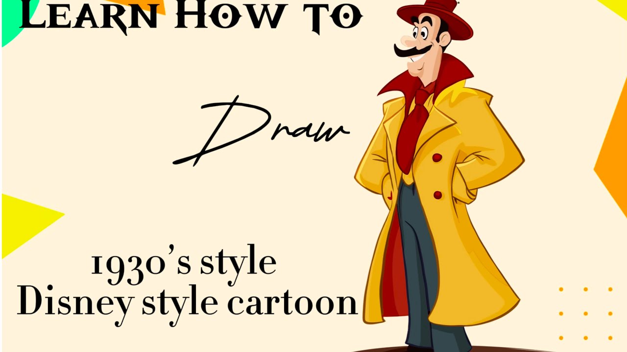 Draw & color Disney style cartoon |Draw easy Disney cartoon | How To ...