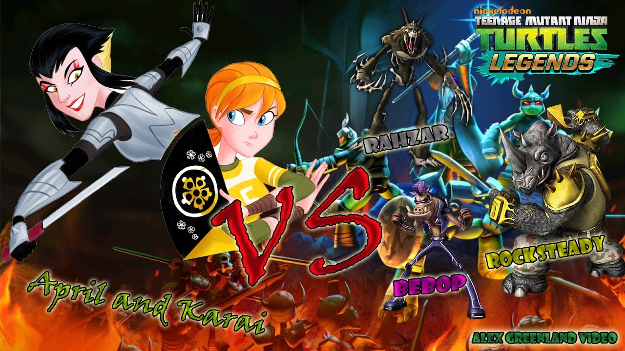 TMNT Legends - April and Karai VS Rahzar, Bebop and Rocksteady - YouTube