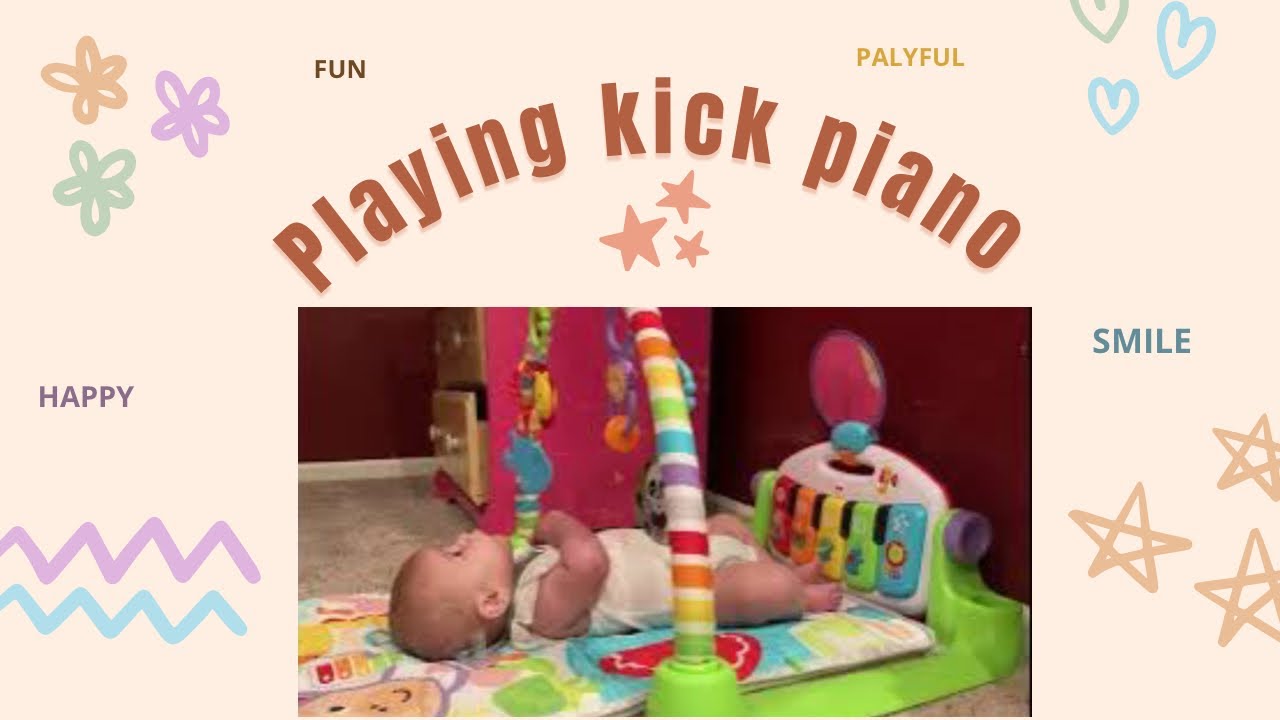 4 month old baby playing kick Piano - YouTube