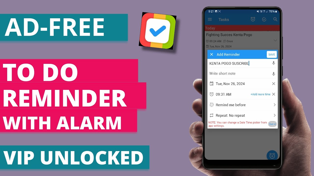 Best Free To Do Reminder with Alarm App for Android - YouTube