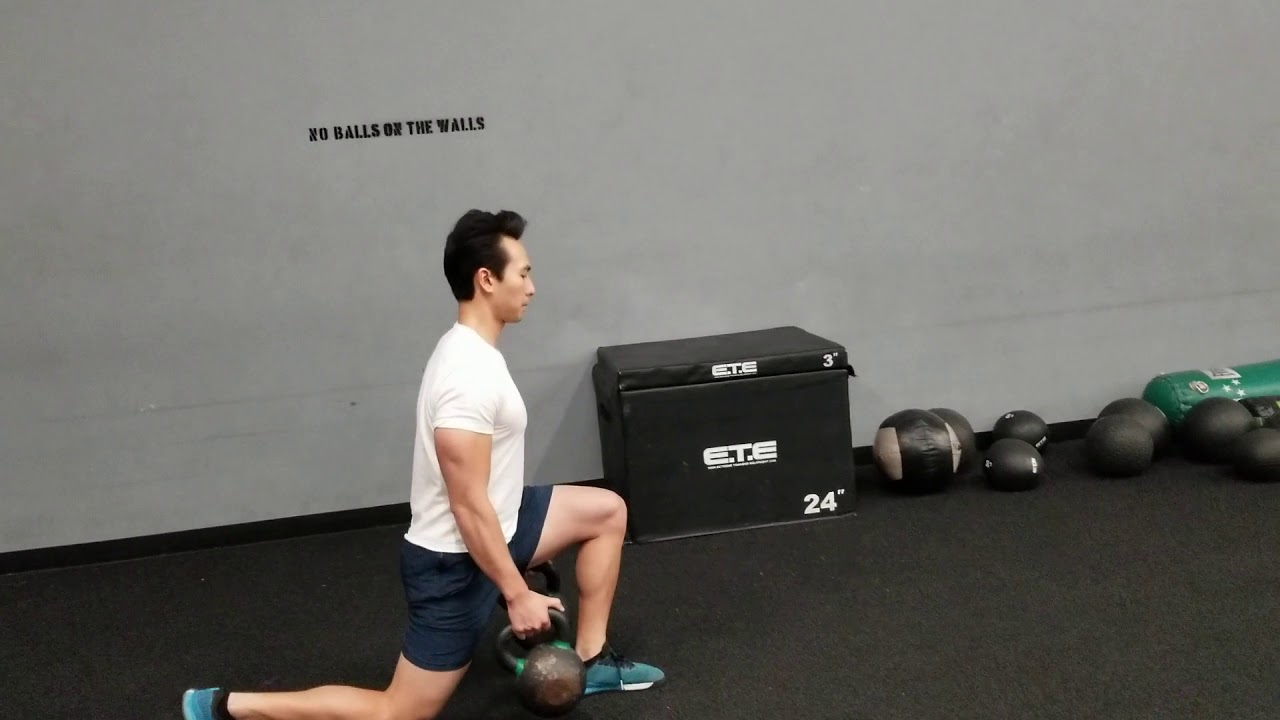 Kettlebell Walking Lunges - YouTube