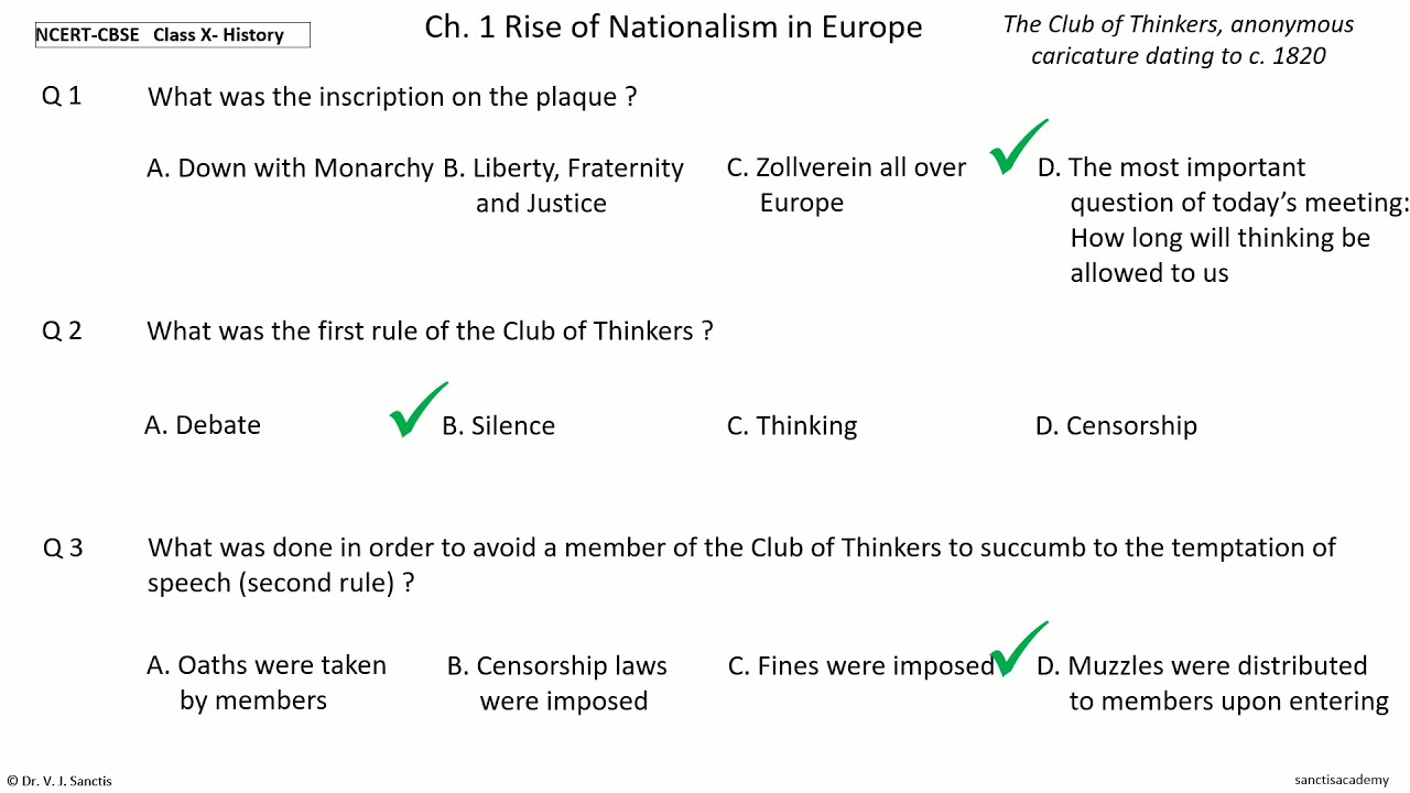 1.55 Class 10 NCERT CBSE History Chapter 1 The Club of Thinkers MCQs ...