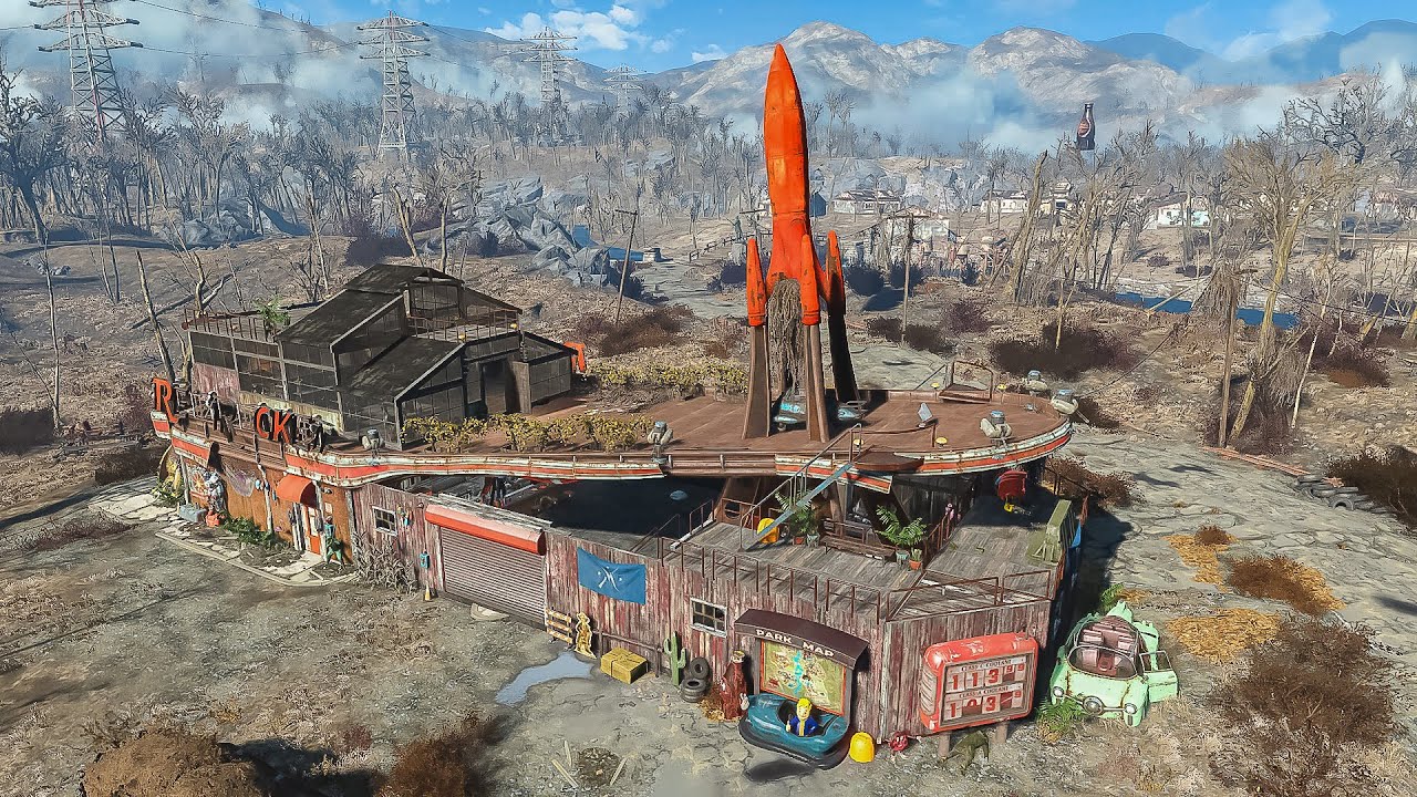 Fallout 4 - RED ROCKET TRUCK STOP - Player Home Tour - NO MODS - YouTube