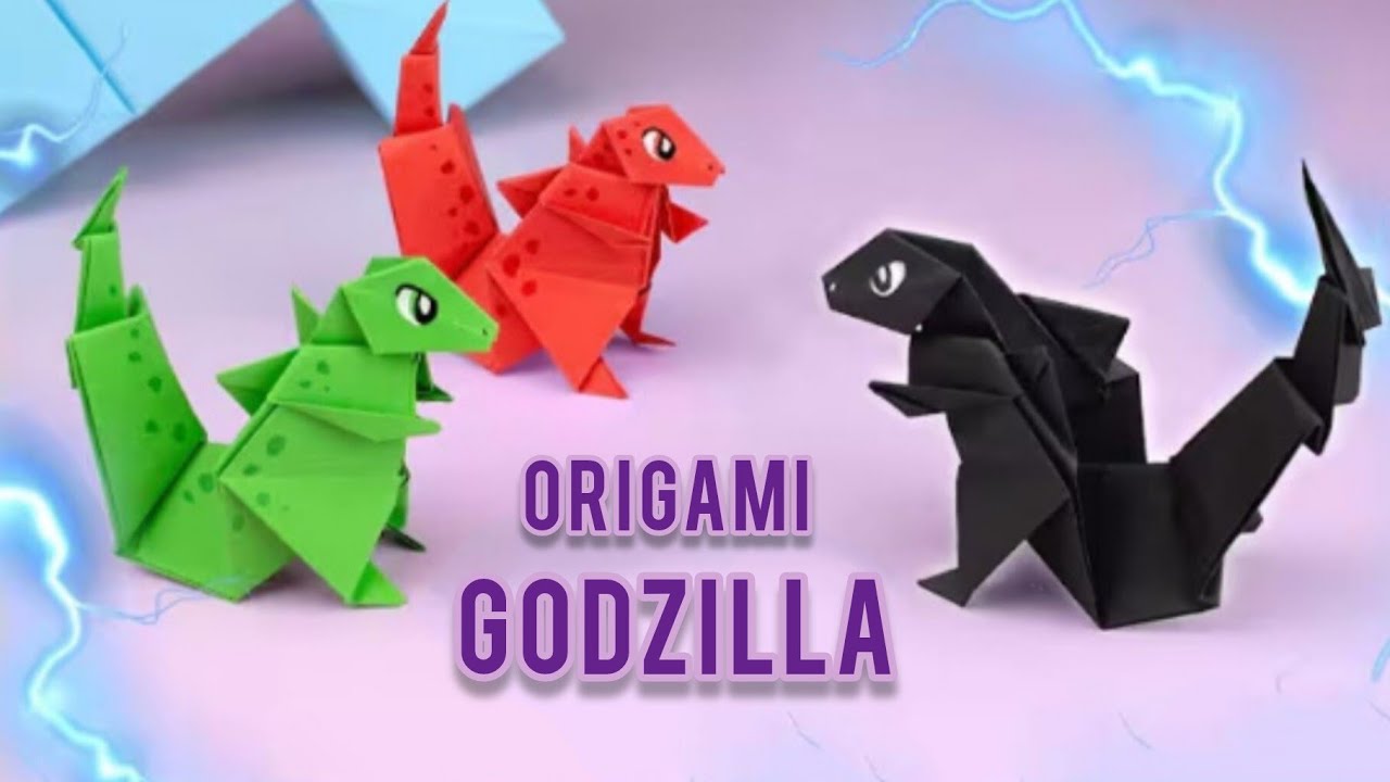 ORIGAMI GODZILLA EASY TUTORIAL | FOLDING ORIGAMI 🦖🔥 Origami #Godzilla # ...