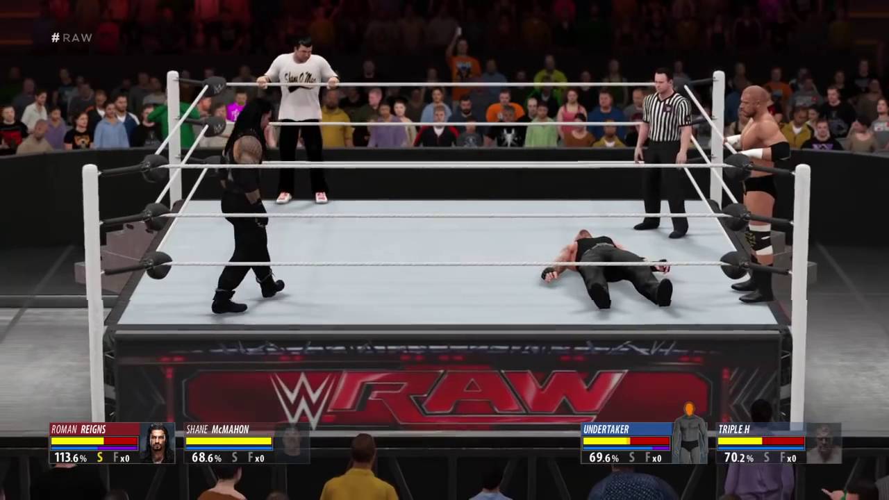 Shane McMahon & Roman Reigns vs Undertaker & Triple H Tag Team Match ...