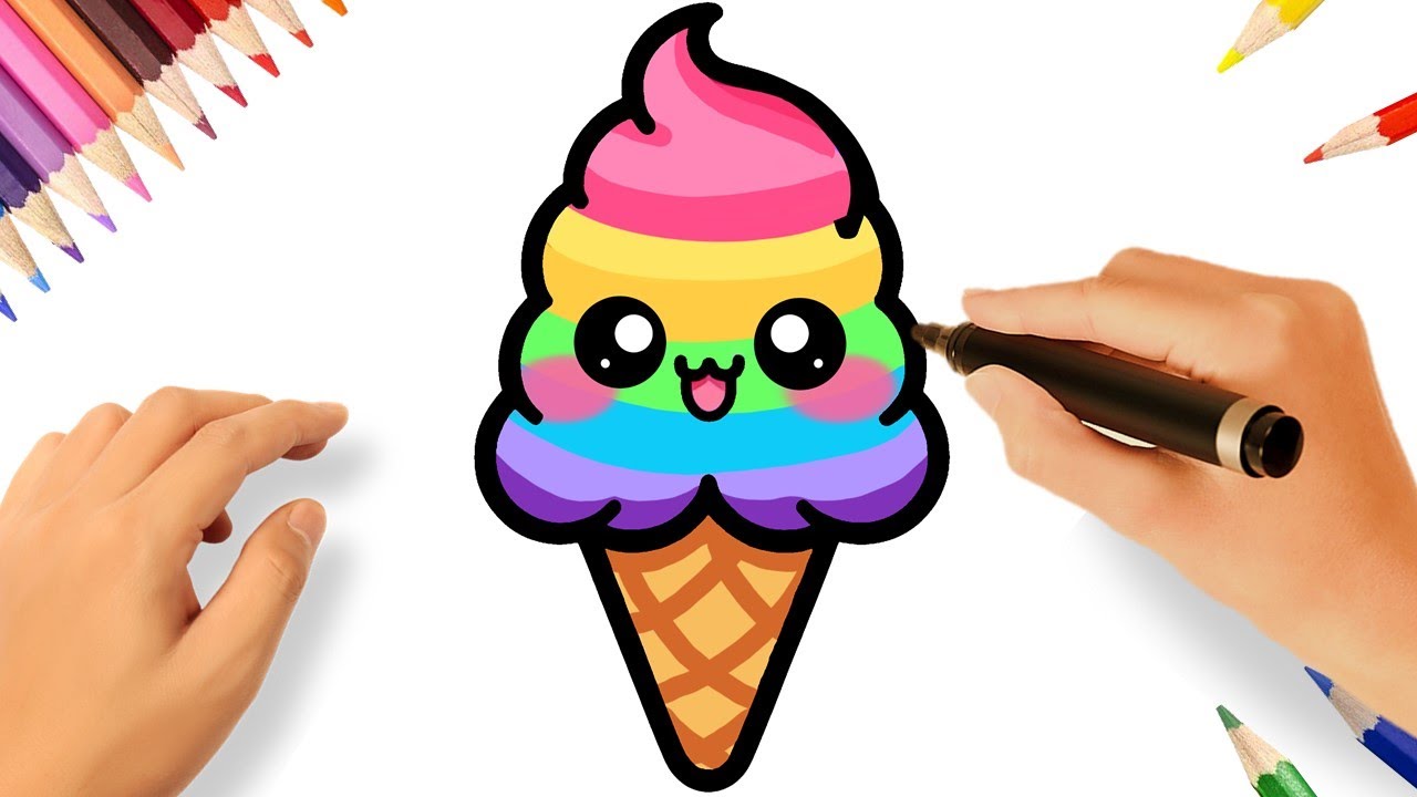 HOW TO DRAW A CUTE ICECREAM EASY 🍦 - YouTube