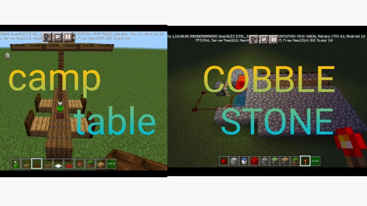 cobble stone , camp table . - YouTube