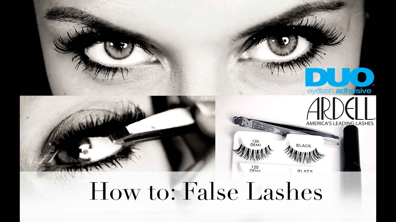 FALSE LASHES - EASY HOW TO // Basic Make Up Tutorial // DUO & Ardell ...