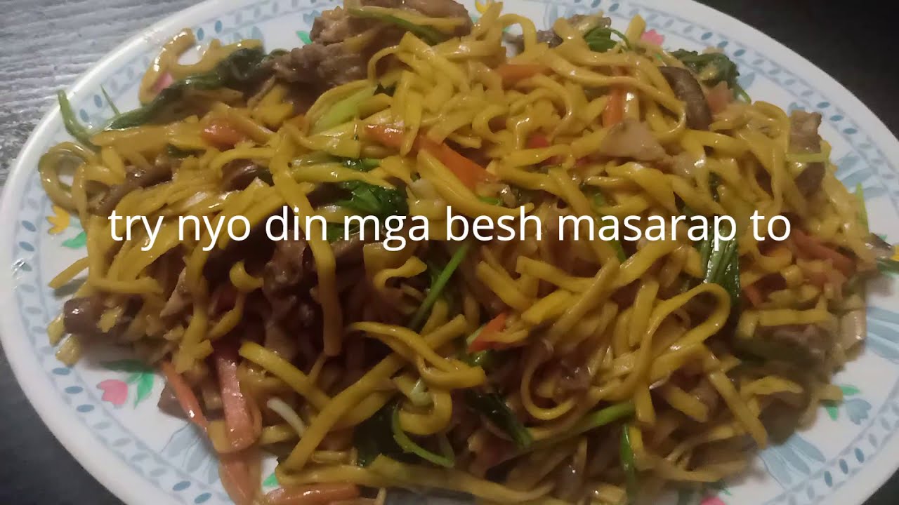 HOW TO COOK FRESH PANSIT MIKI WITH CHICKEN ADOBO LEFTOVER/team grass ...