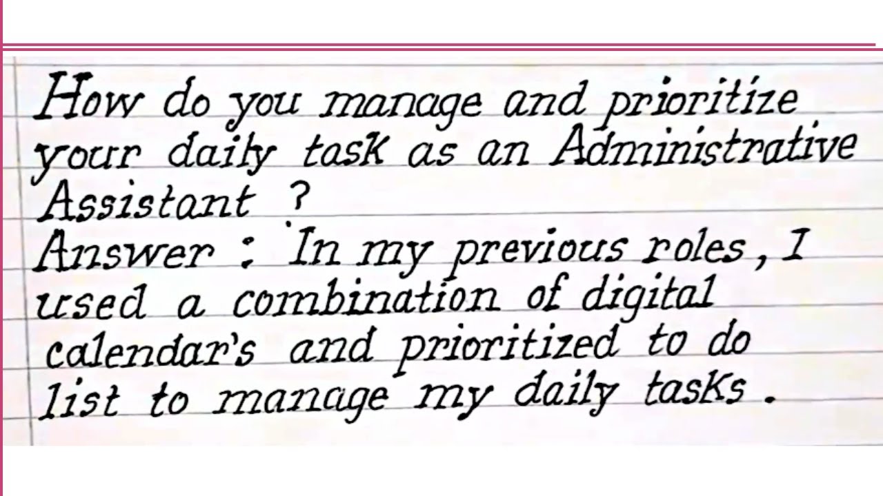 How to manage and prioritize your daily task as an Administrative ...