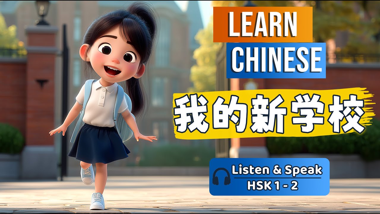 Grace’s First Day at New School | Learn Chinese Story (HSK 1-2) | Slow ...