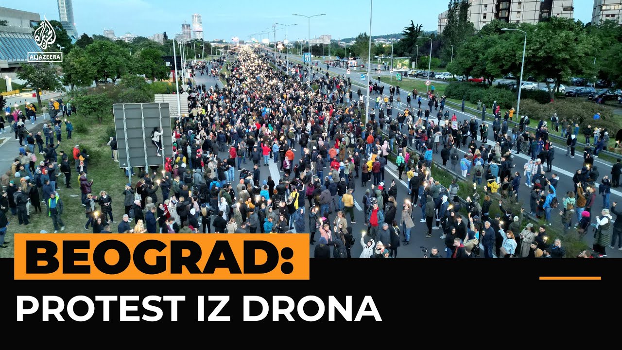 Protest "Srbija protiv nasilja" iz drona - YouTube