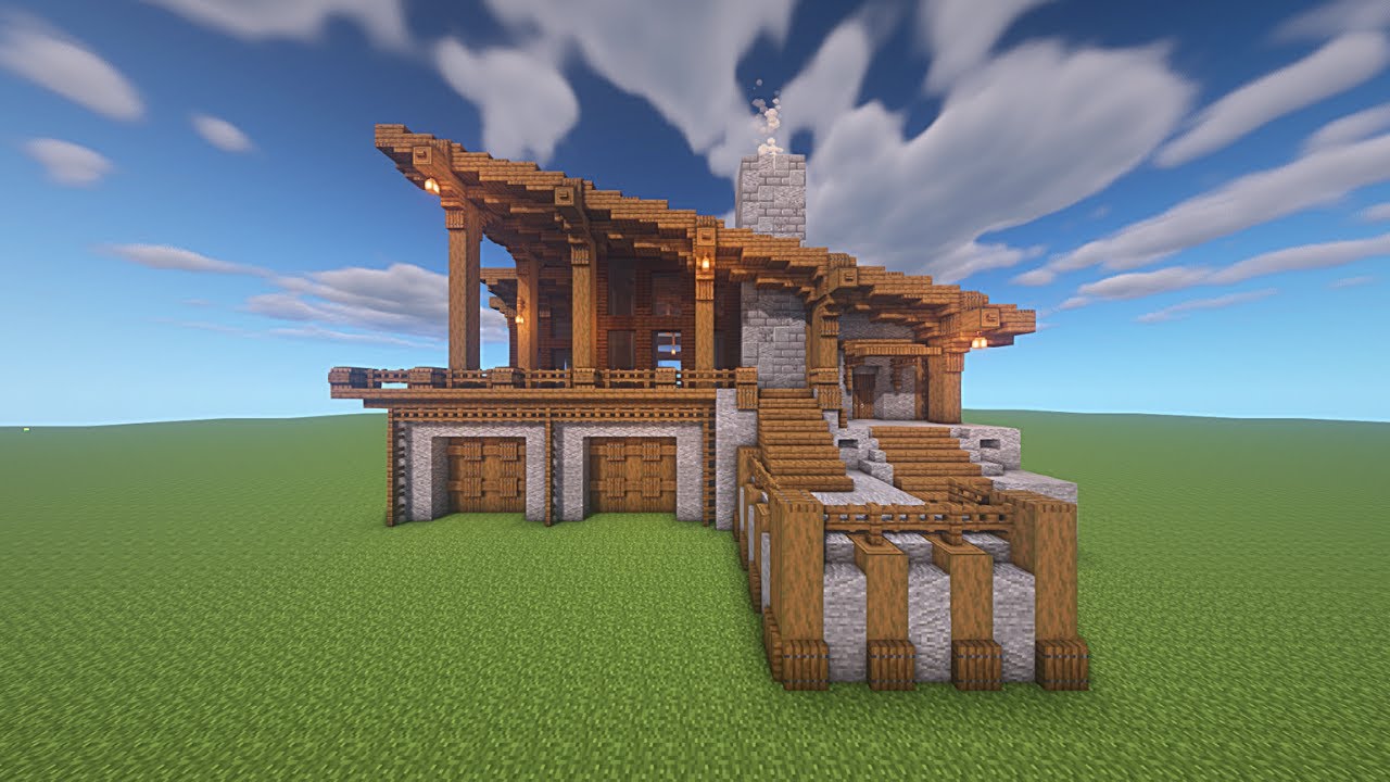 Minecraft Tutorial: Modern Log Mansion! - YouTube