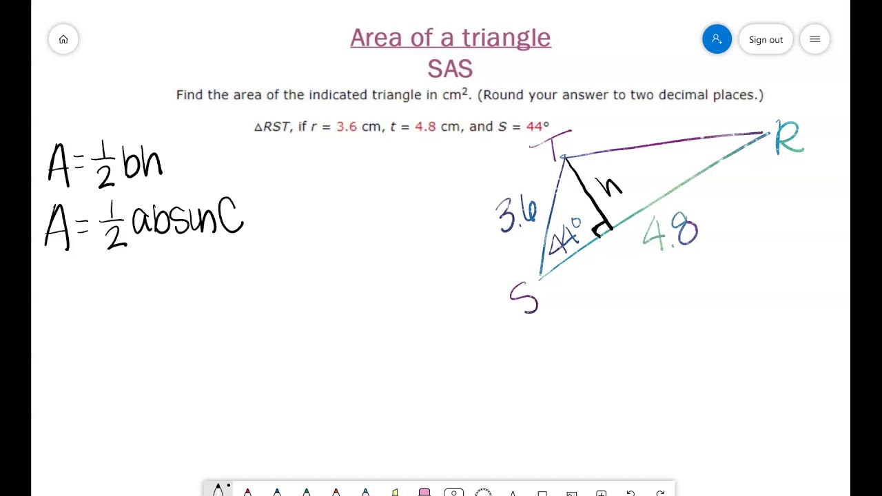Area of a Triangle(SAS) - YouTube