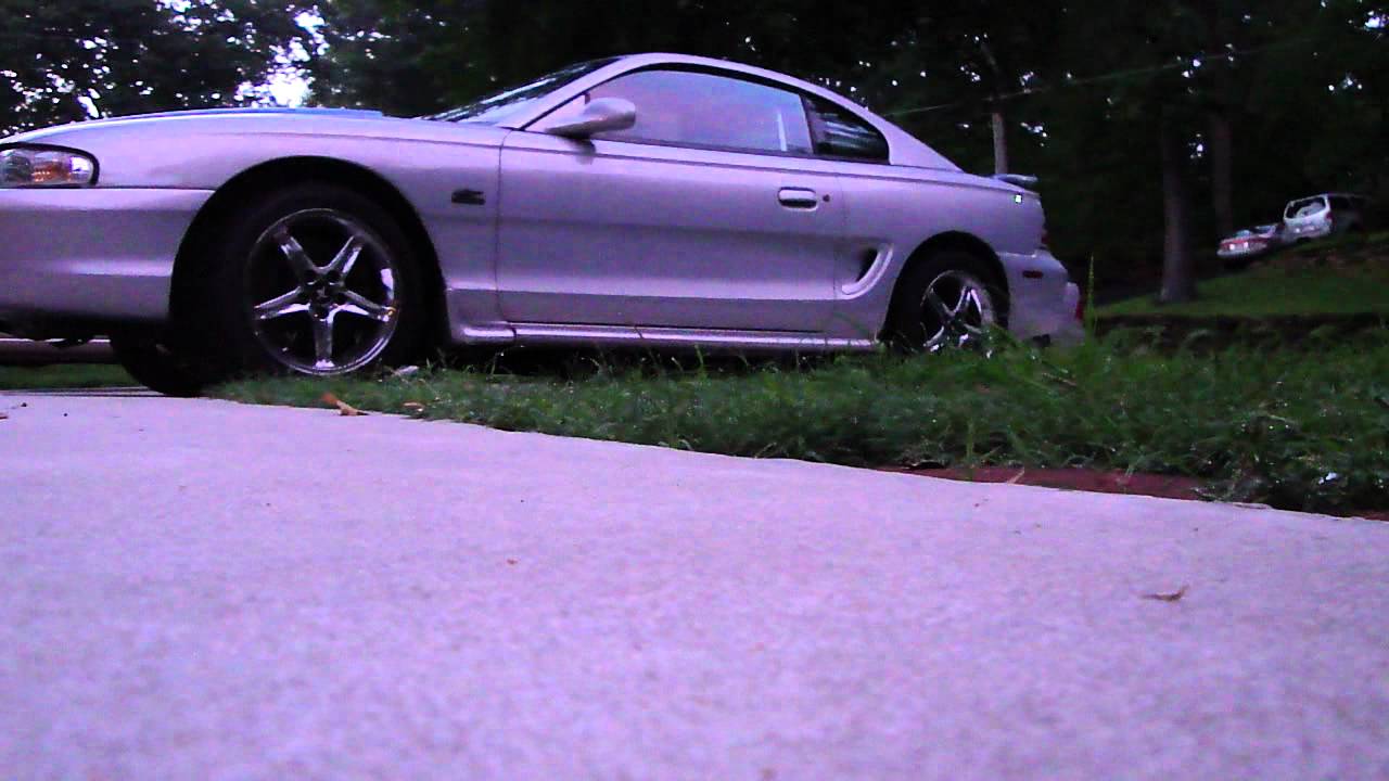 1995 Mustang custom side exhaust - YouTube