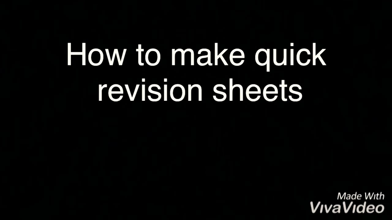 How to make quick and easy revision sheets - YouTube