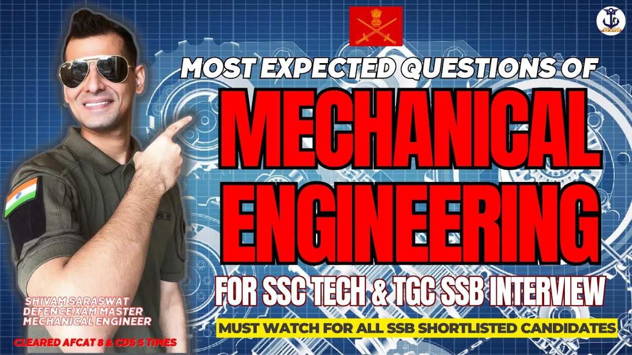 Mechanical Engineering Questions for Technical SSB Interview | SSC tech TGC | NAVY TECH | AFCAT ...