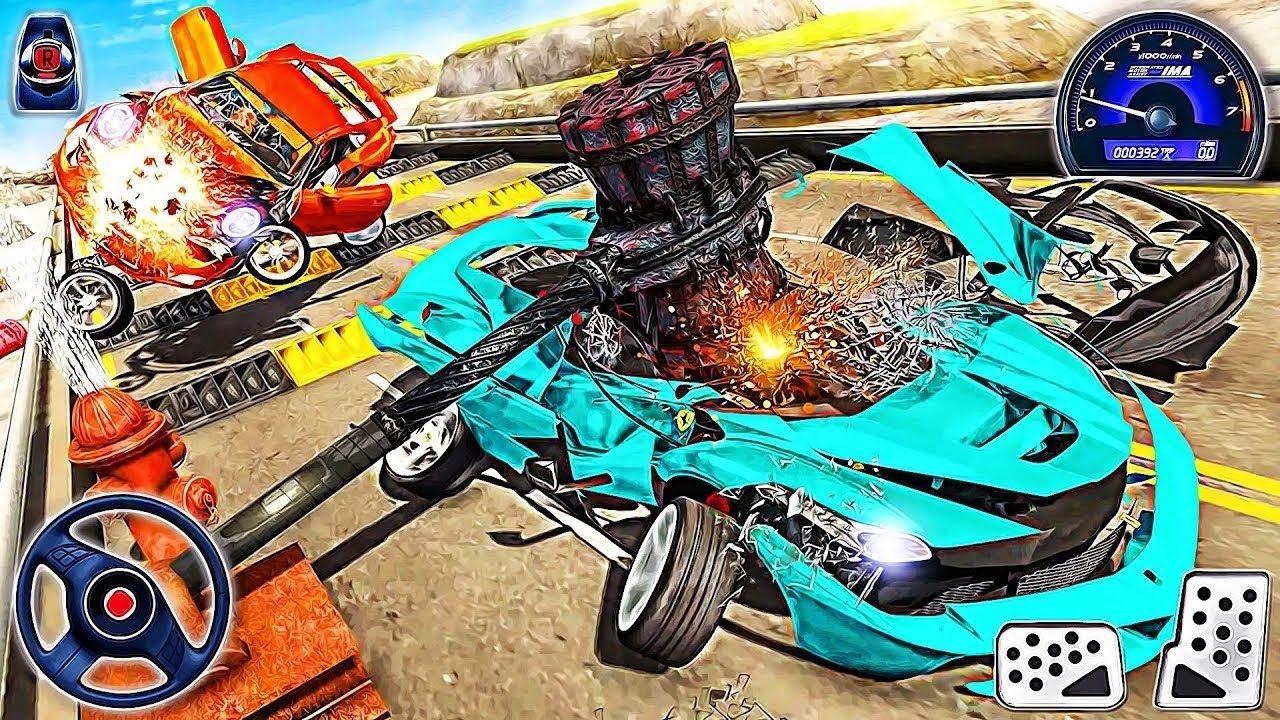 Real Mega Car Crash Driving 3D - Extreme Car Beam Jump Demolition Derby ...