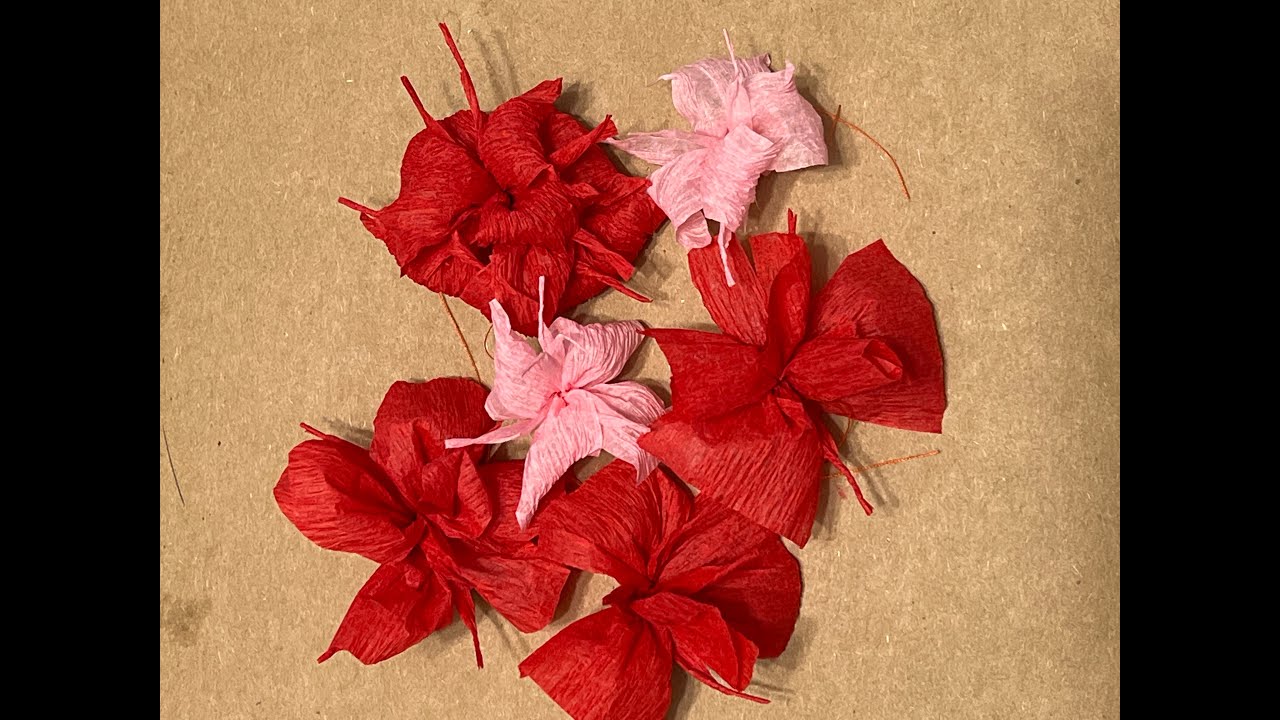 DIY Crape papers flowers decorations - YouTube