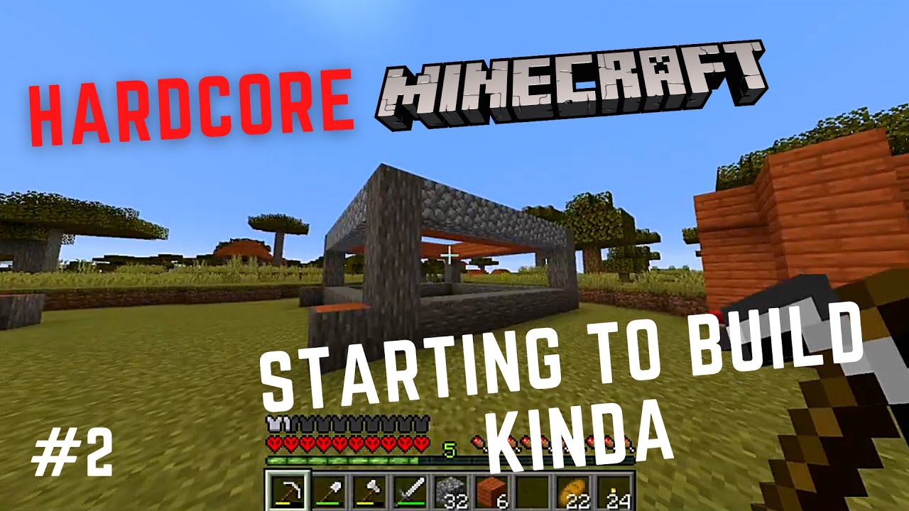 HARDCORE MINECRAFT EP2! Starting to build the base - YouTube