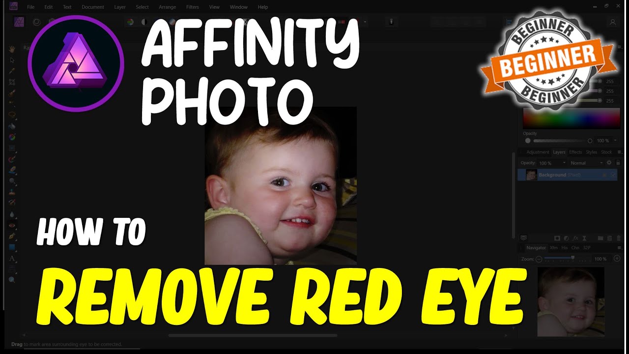Affinity Photo How To Remove Red Eye - YouTube