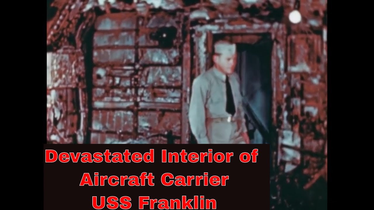 AIRCRAFT CARRIER USS FRANKLIN FIRE AFTERMATH FILM CAPT. LESLIE GEHRES ...
