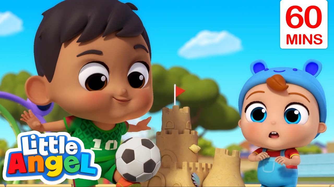Sandcastle Beach Competition🏰 | Little Angel | Kids Cartoons Summer ...