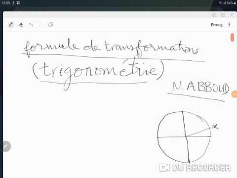 Formules de transformation en trigonométrie - YouTube