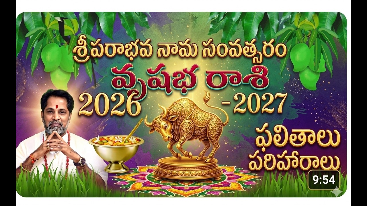 వృషభ రాశి శ్రీ పరాభవ ఉగాది రాశి ఫలితాలు:DEVAPRASNA 2026-27 ::VRUSHABHAM ...