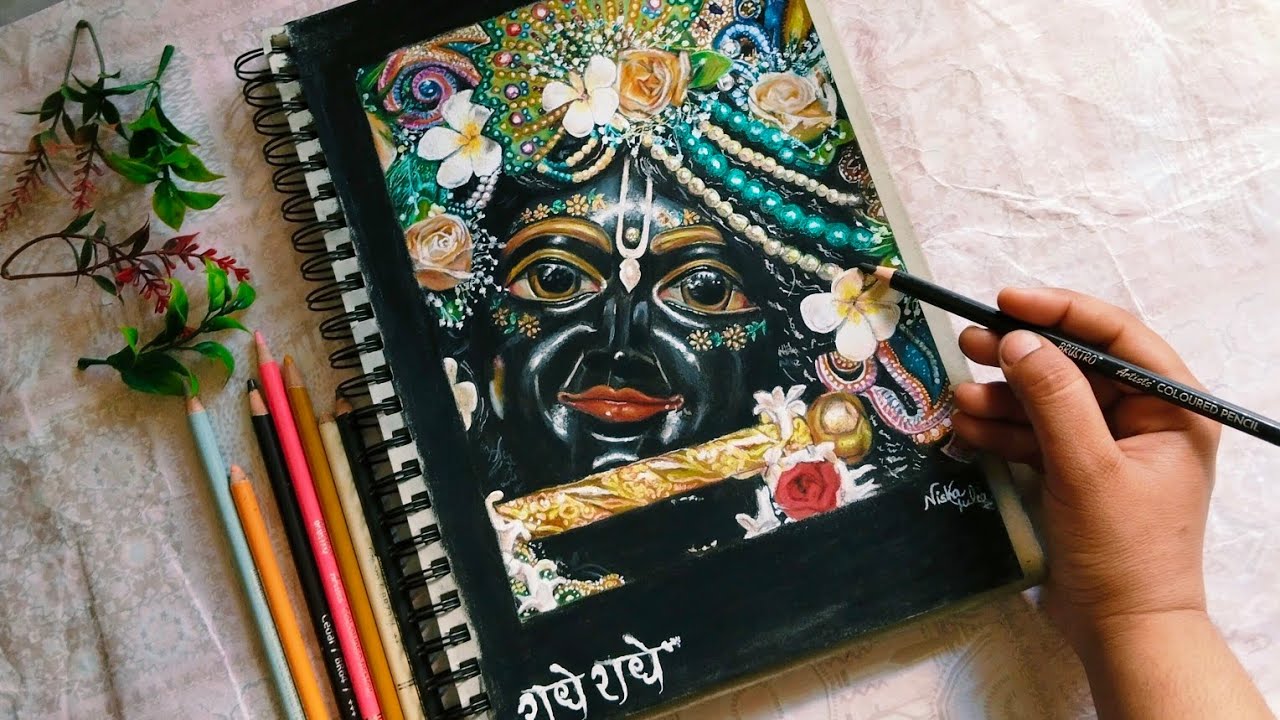 Realistic Krishna drawing बनाना सीखें ️😃 ||By Pencil colours ️#art # ...