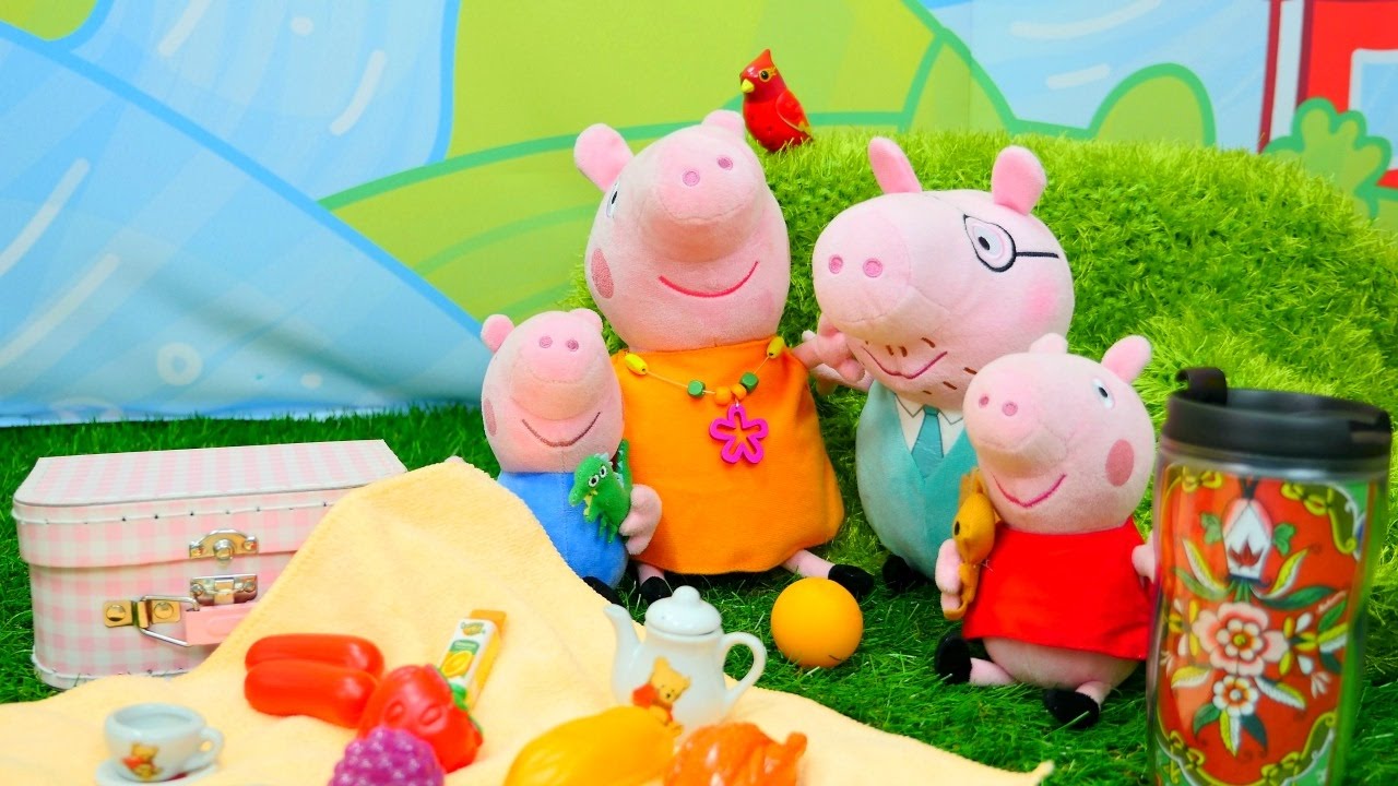 Oyuncak Peppa Domuz pikniğe çıkıyor. Okul öncesi eğitim - YouTube