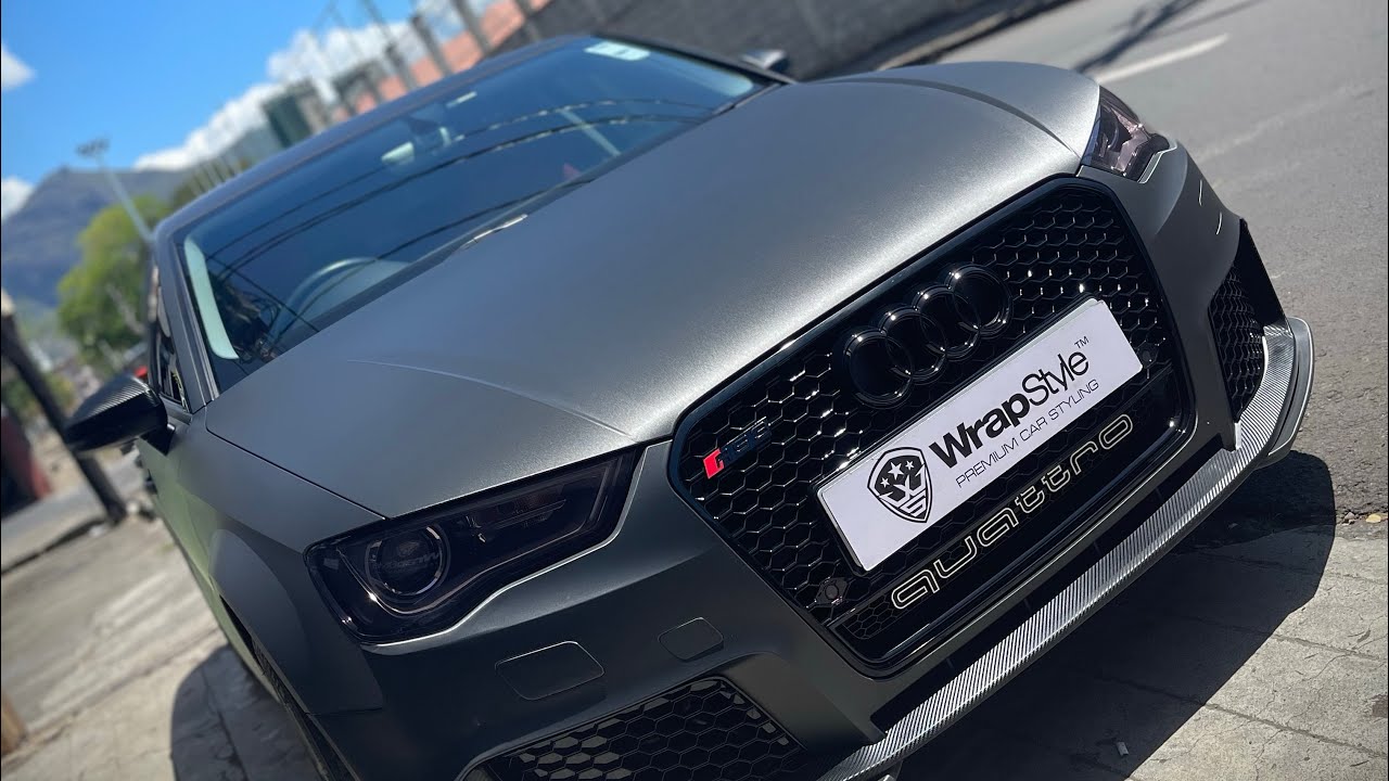 Audi A3 Wrapped Brushed Black Steel With Total Transformation - YouTube