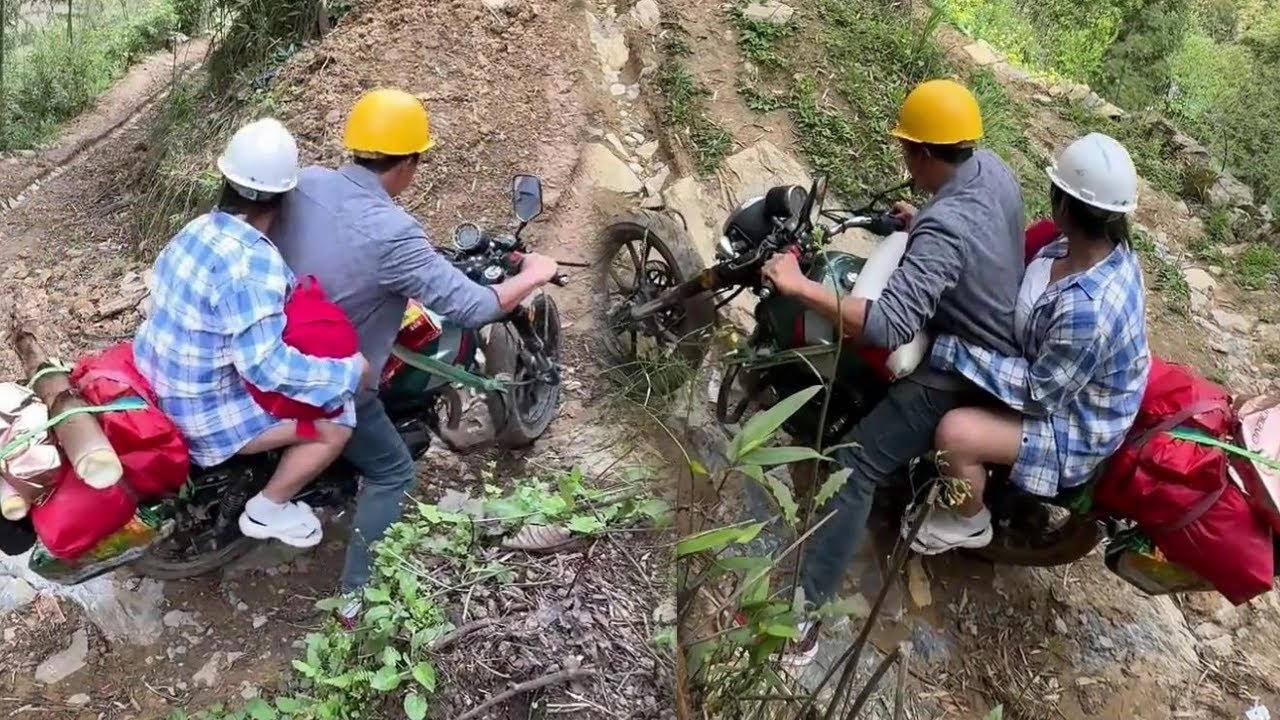 The Kind Brother Rode A Motorcycle On The Mountain Road To Send The ...