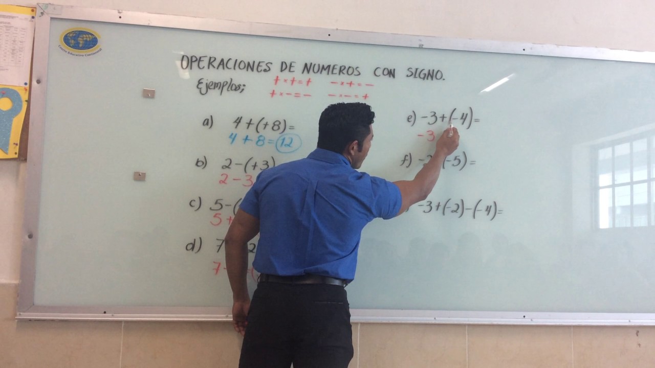 Operaciones de números con signo profe colli - YouTube