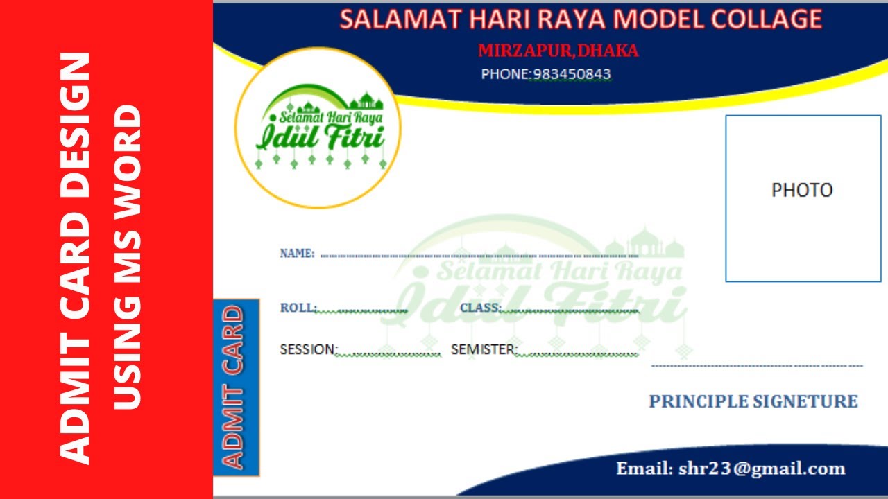 admit card using ms word,ms word tutorial 2021 // প্রবেশ পত্র ডিজাইন ...