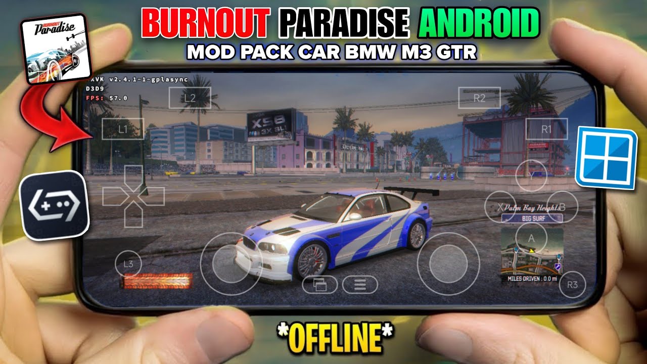 (2GB) BURNOUT PARADISE ANDROID MOD PACK CAR BMW M3 GTR (GAME HUB ...
