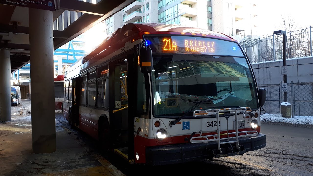 TTC Bus 157 | TTC 2018 NovaBus LFS HEV #3422 on 21A Brimley - YouTube