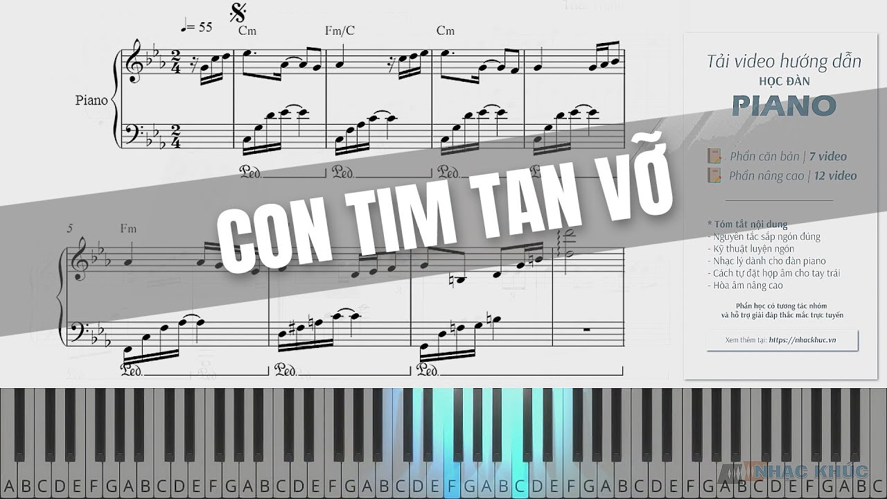 CON TIM TAN VỠ | piano #sheetmusic - YouTube